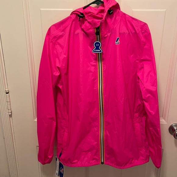 KWay | Jackets & Coats | Kway 3 Waterproof Windbreaker Jacket Neon Pink ...